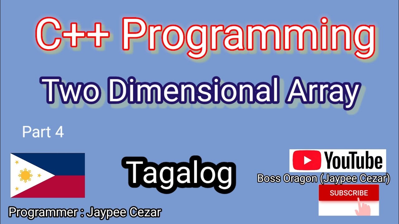 Part 4 Two Dimensional Array C Programming Tutorial Tagalog