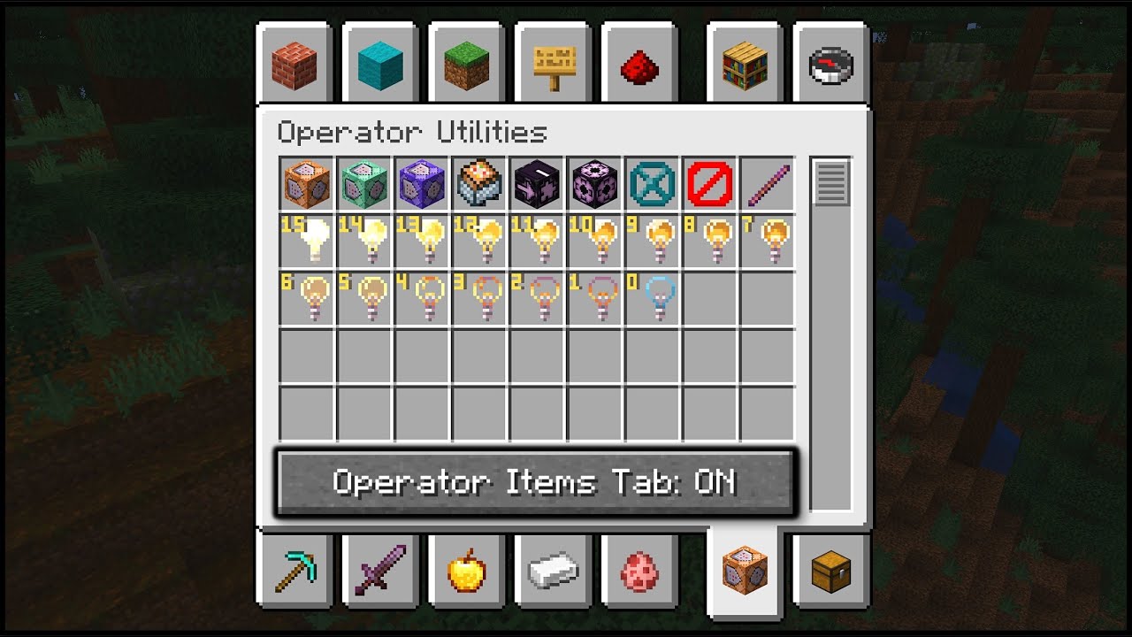 Minecraft How To Get The Operator Items Creative Inventory Tab Youtube
