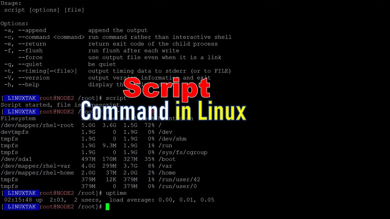 How To Use Script Command In Linux Explained Linux Shell Session Log