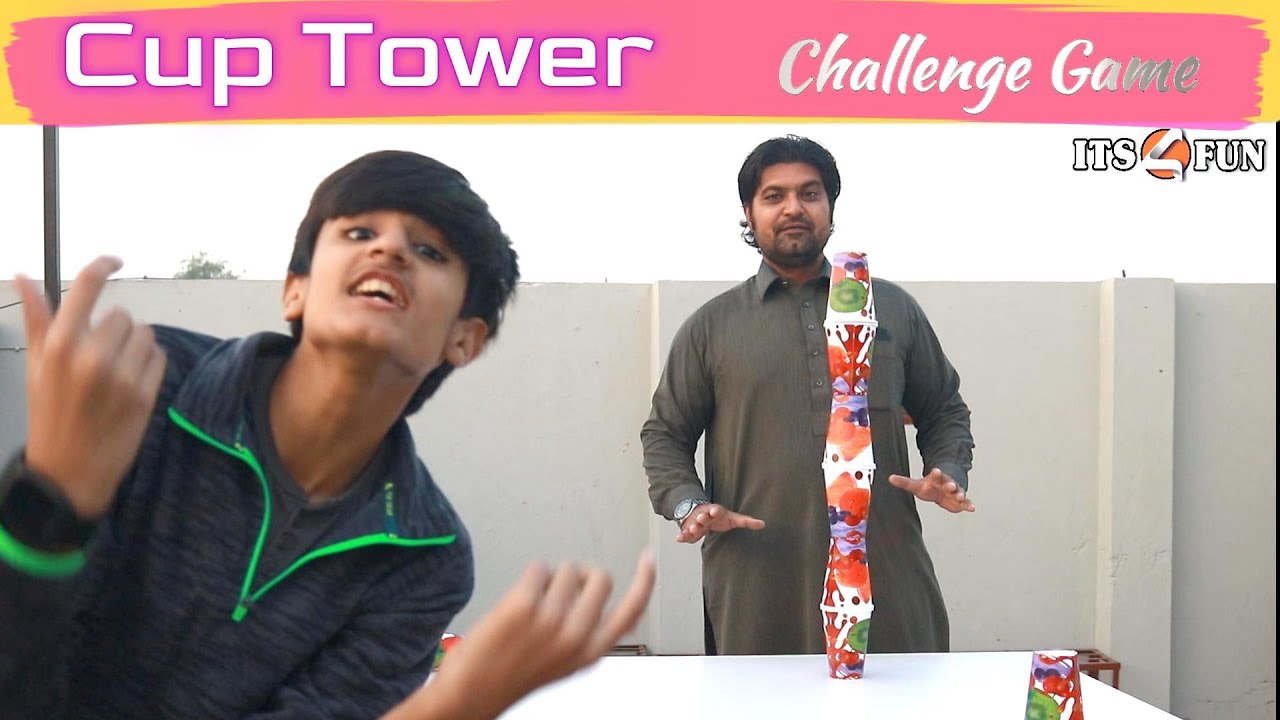 Cup Tower Challenge Challenge Games Youtube