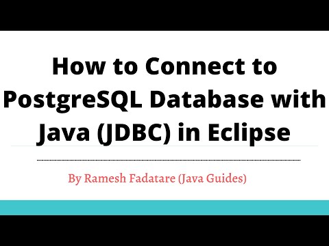 How To Connect To Postgresql With Java Jdbc In Eclipse