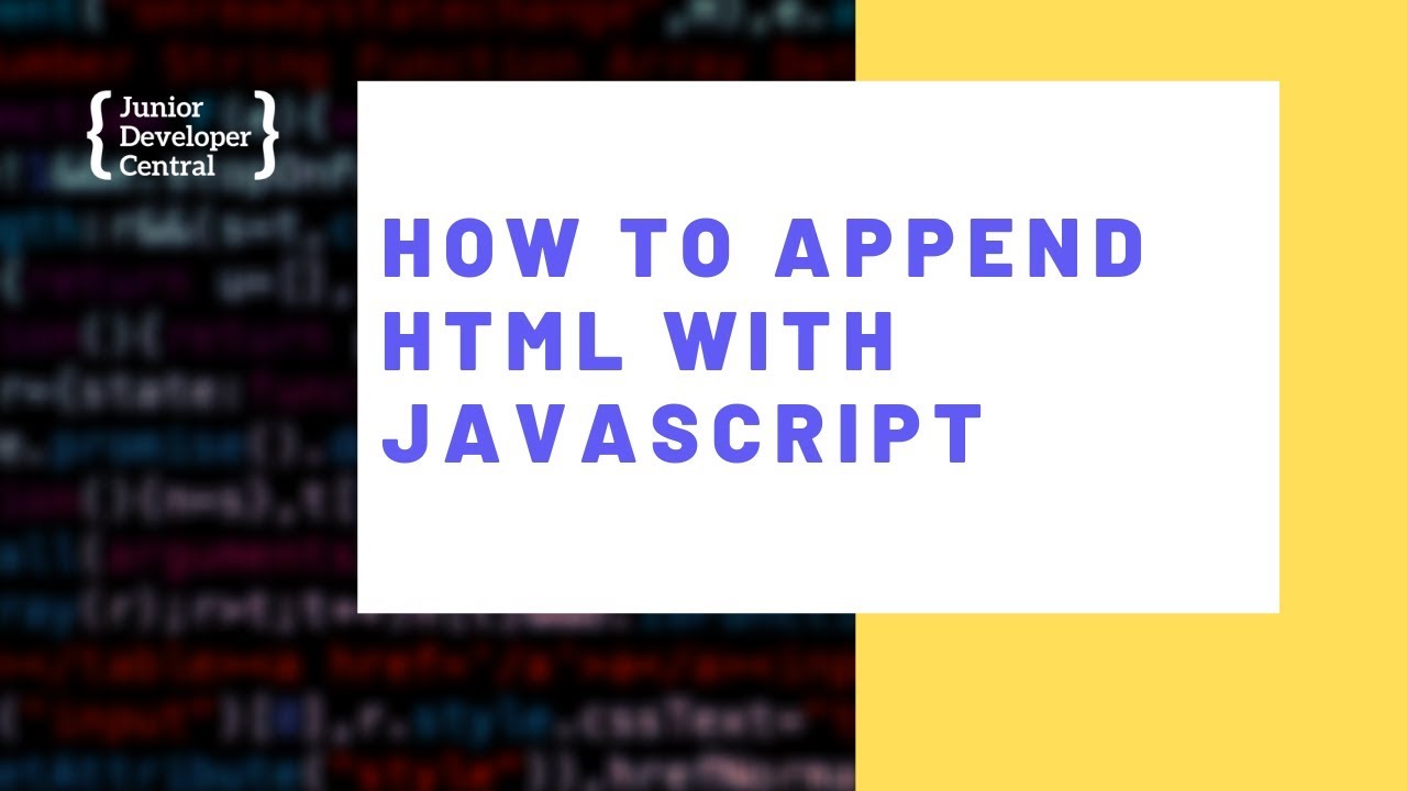 How To Append Html With Javascript Youtube