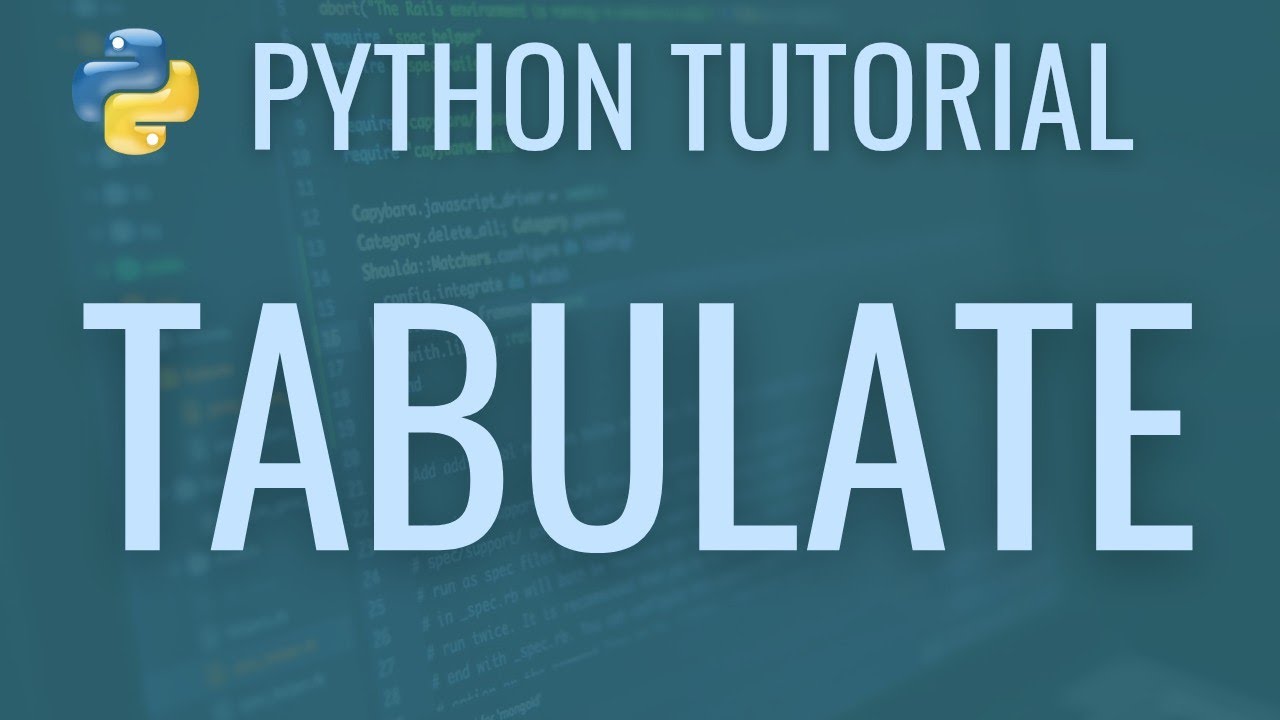 Python Tabulate Library Icodingtamil Youtube