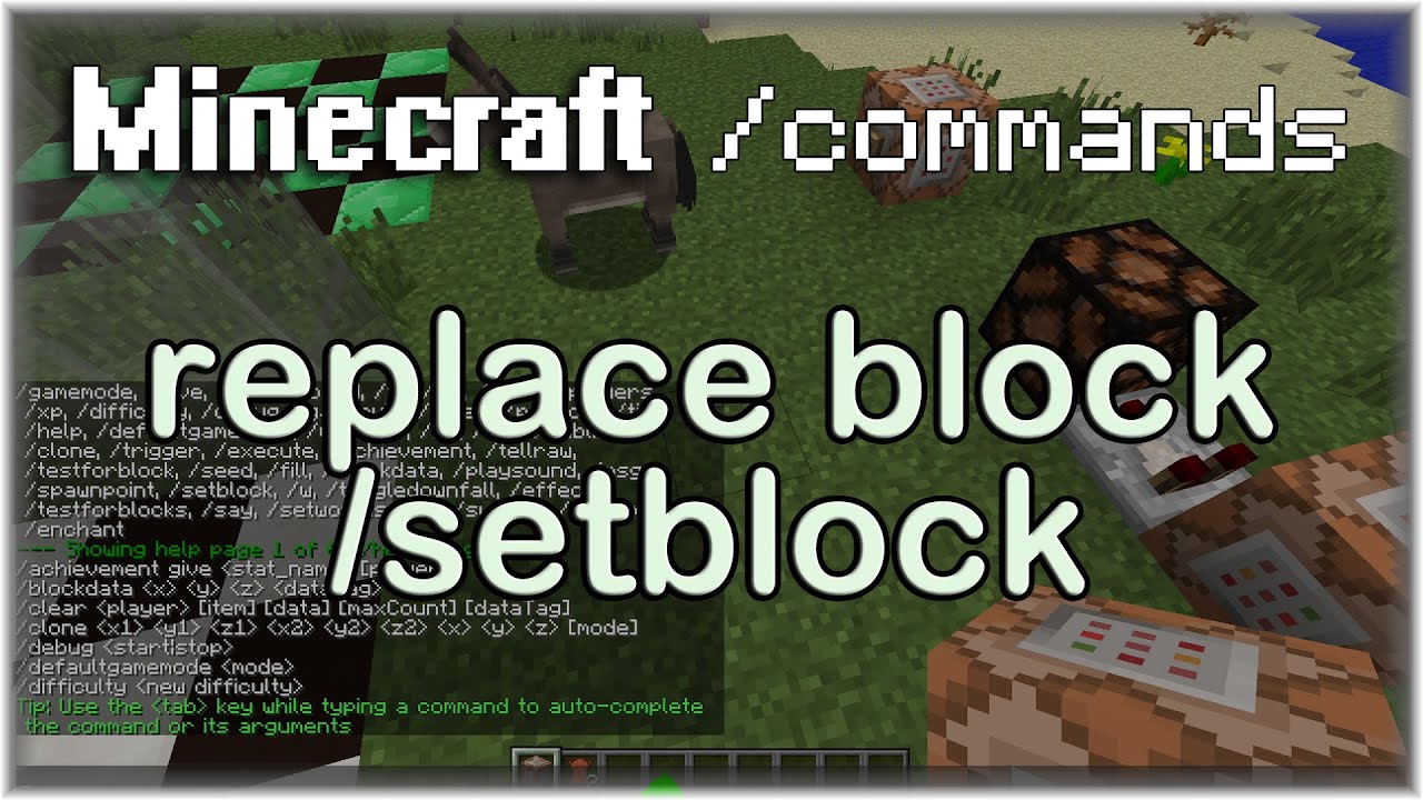 Minecraft Commands Setblock Tutorial Youtube