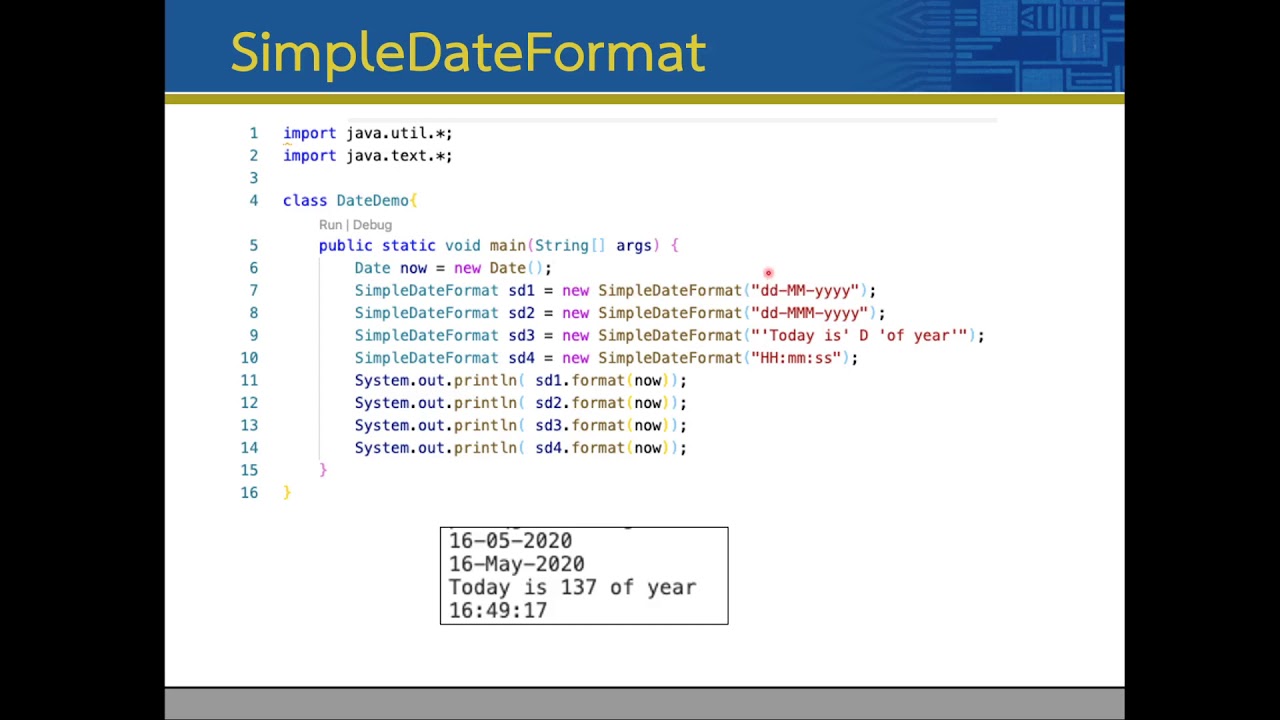 Lec10 Api 11 Simpledateformat Youtube