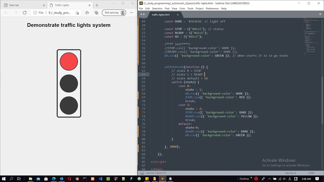 Traffic Lights System Java Script Youtube