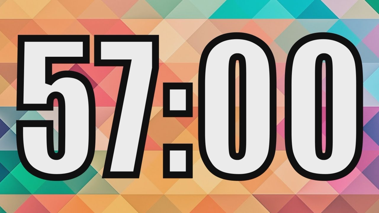 57 Minute Timer With Colorful Background 57 Minute Countdown With