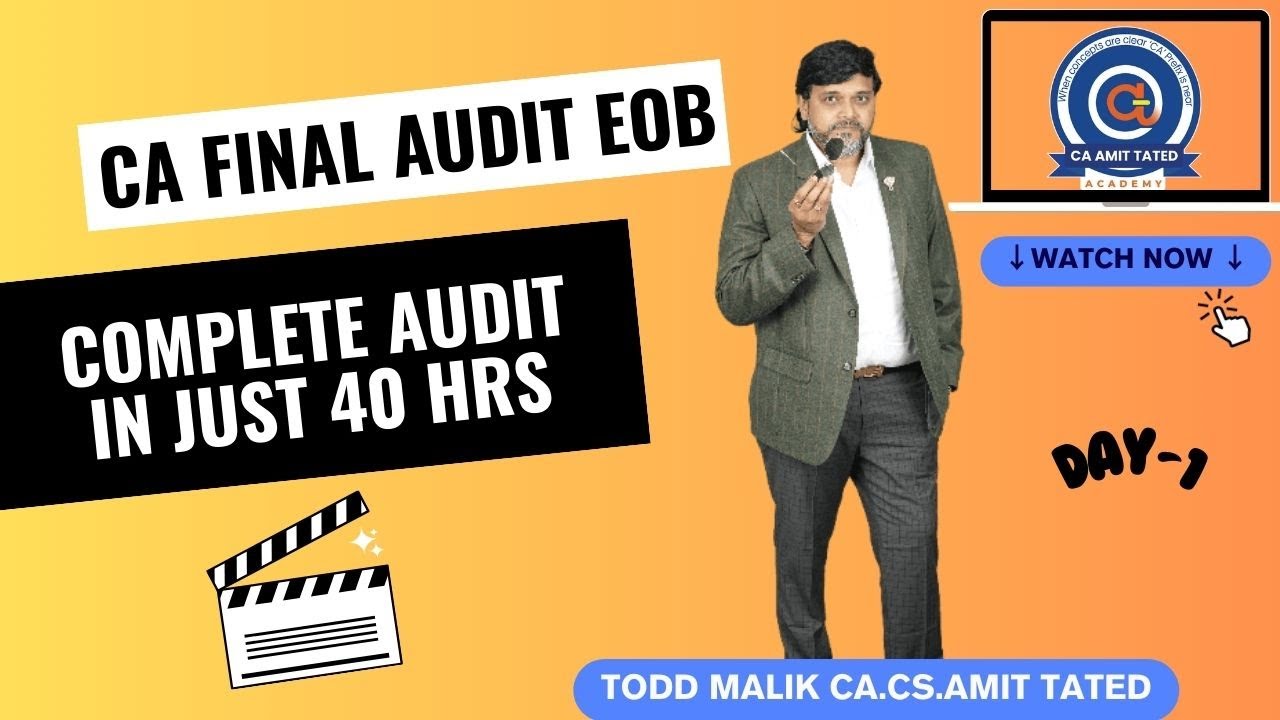 Ca Final Audit Revision Day 1 Youtube