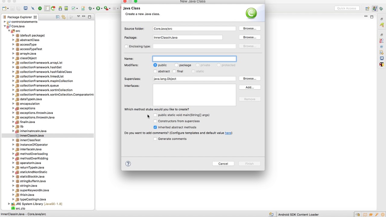 Inner Class In Java Youtube