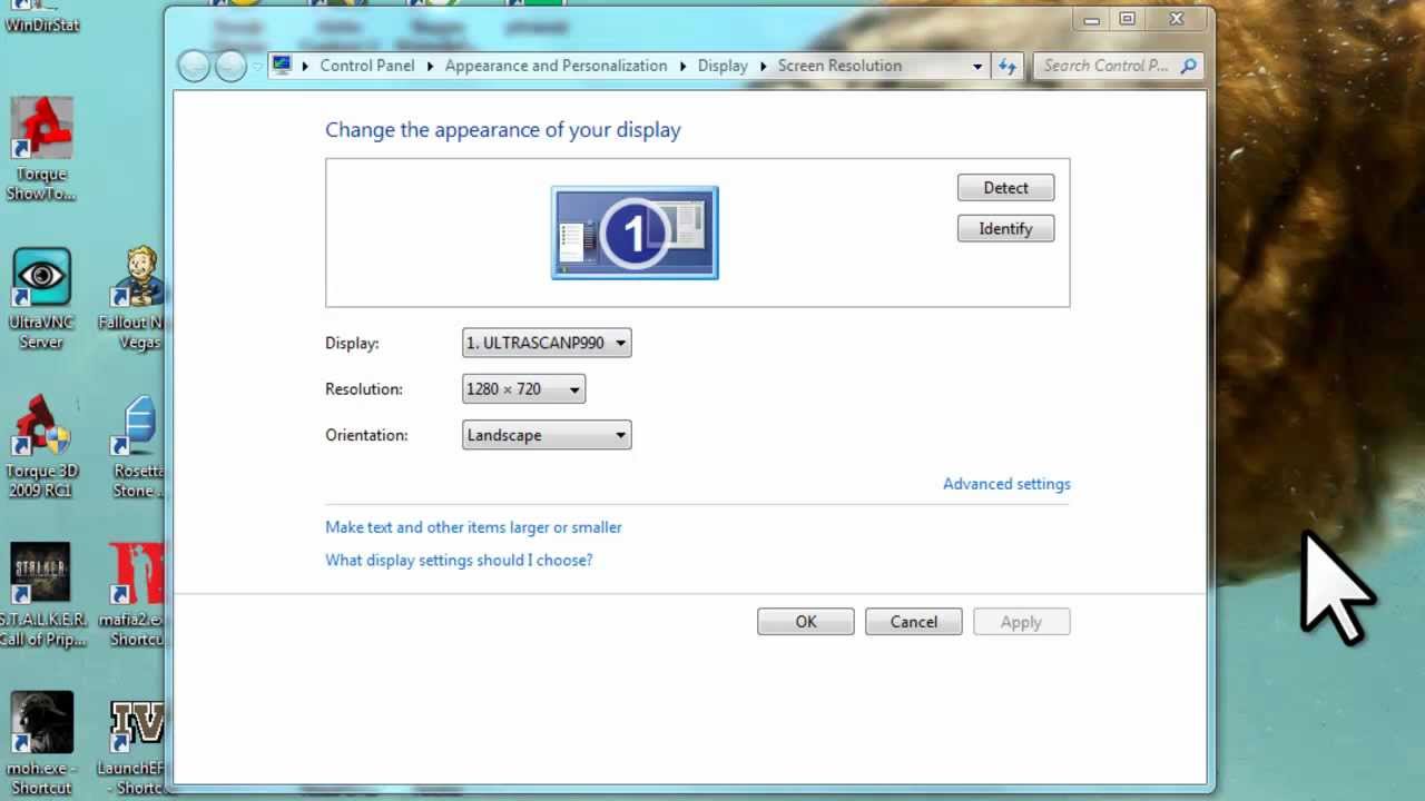 Windows 7 Adjust Screen Resolution Refresh Rate And Icon Size