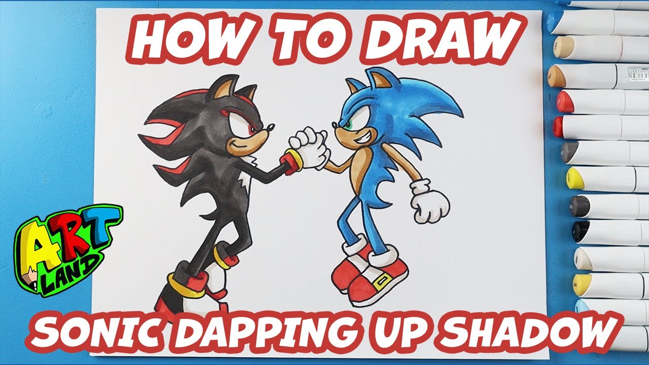 How To Draw Sonic And Shadow Dapping Up Youtube
