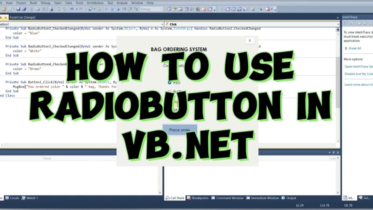 How To Use Radiobutton In Vb Net Youtube