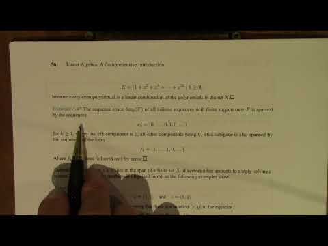 Linear Algebra 010 Vector Spaces V Unique Representation Youtube