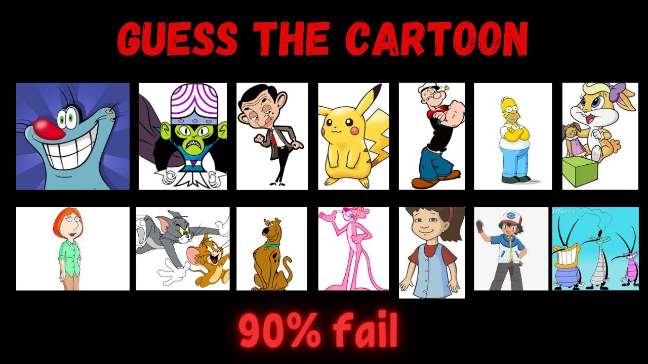 Guess The Cartoon Cartoon Character Challenge Youtube