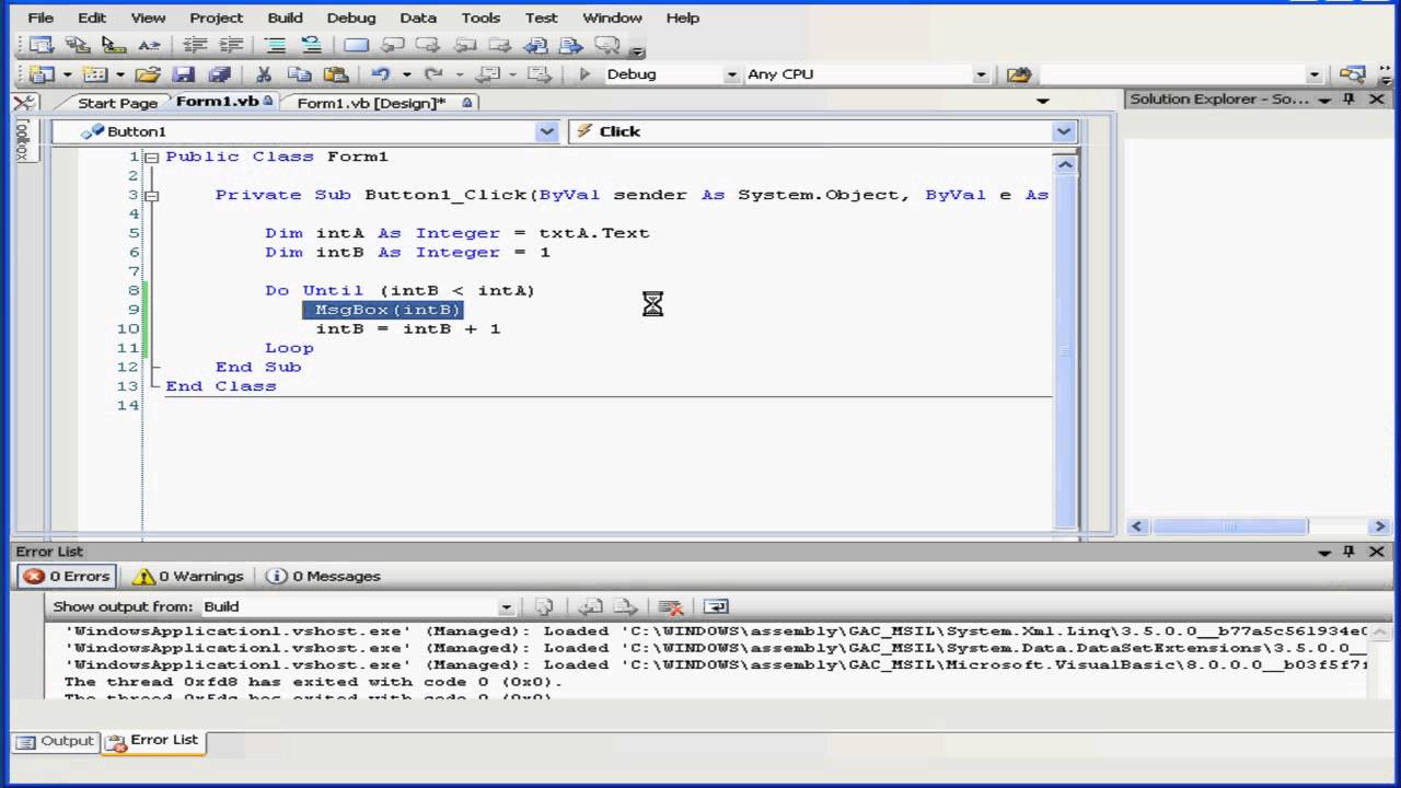 Visual Basic Video Tutorial Volume 1 Lesson 30 Do Until Loop Youtube