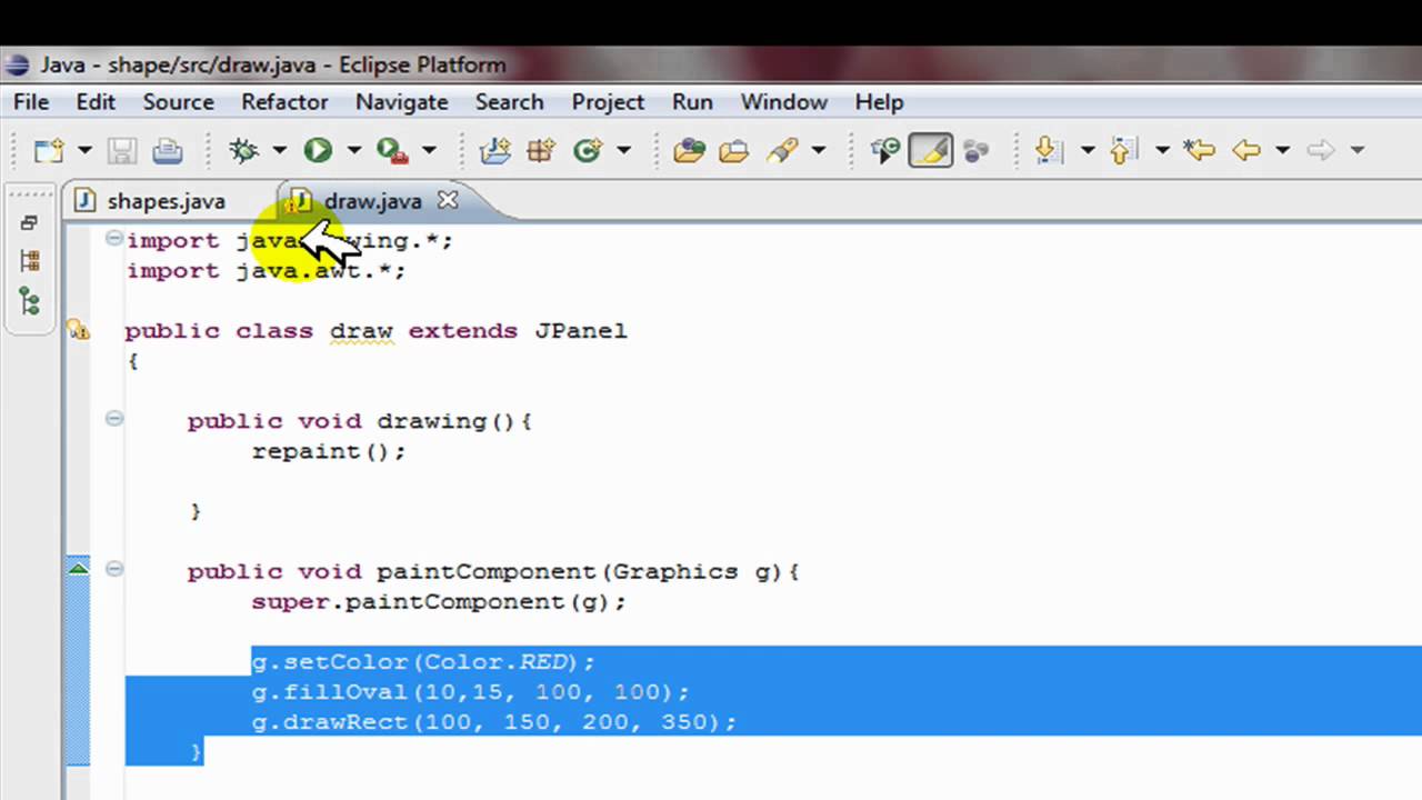 Java Swing Tutorial Make Shapes Gui Help Drawing Graphics Youtube