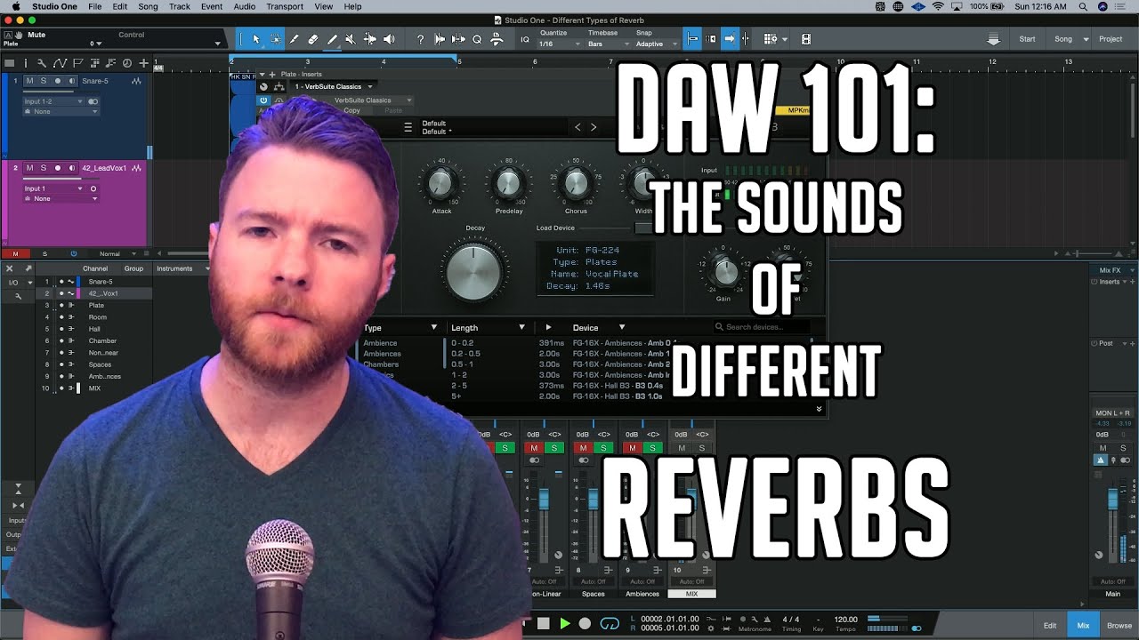 Daw 101 The Sounds Of Different Reverbs Youtube