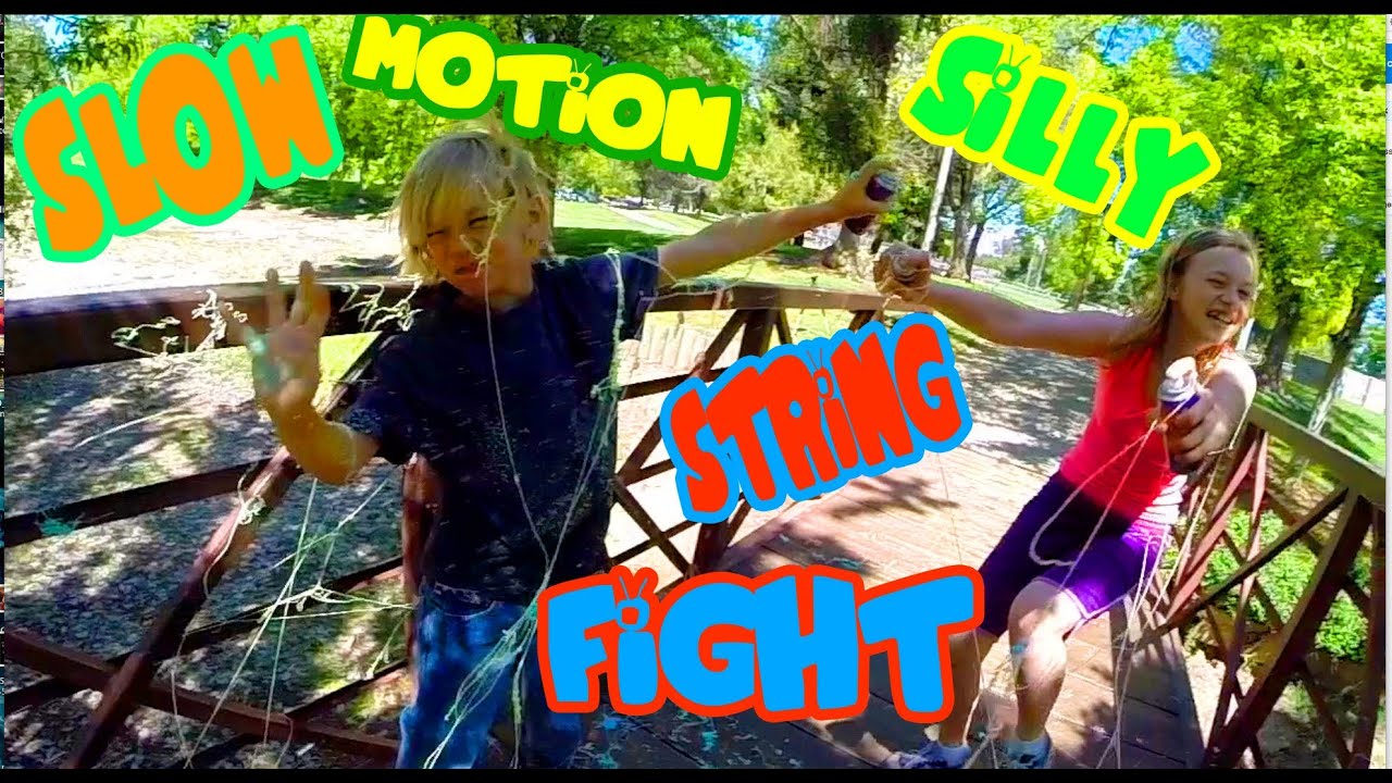 Slow Motion Silly String Fight Youtube