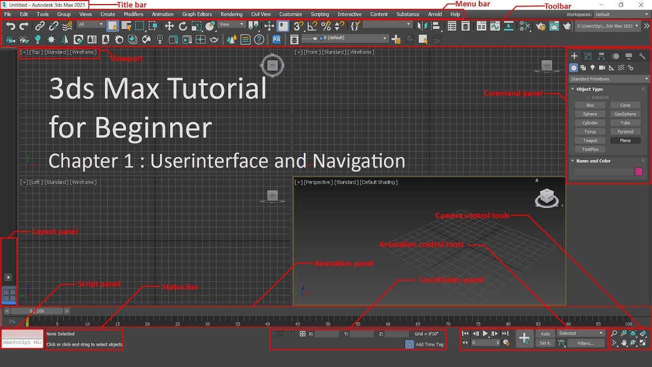 3ds Max Tutorial Chapter 1 User Interface Viewport And Navigation