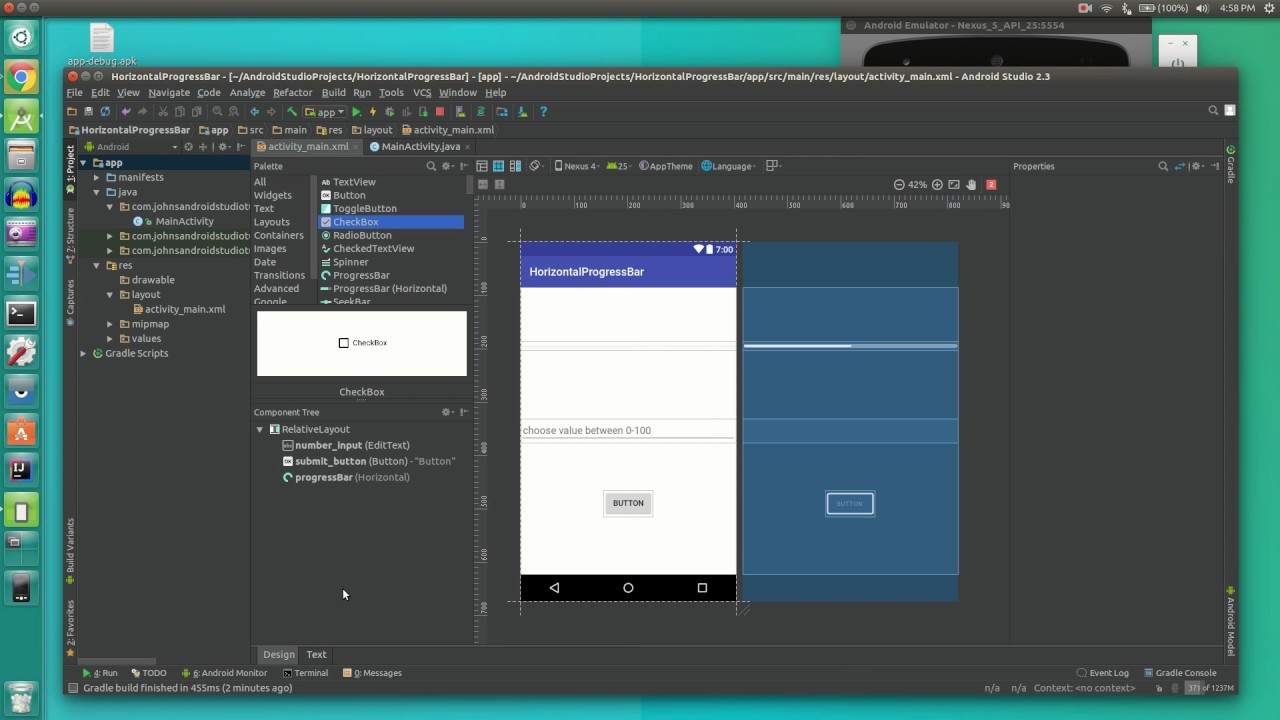How To Use Progress Bar Android Studio Youtube