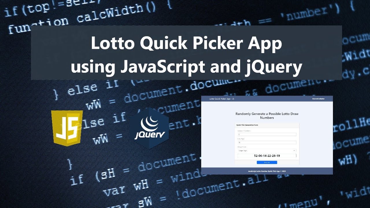 Lotto Quick Picker Application Using Javascript Demo Youtube