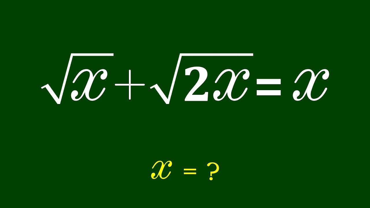 A Nice Algebra Problem Math Olympiad Find Value Of X Youtube