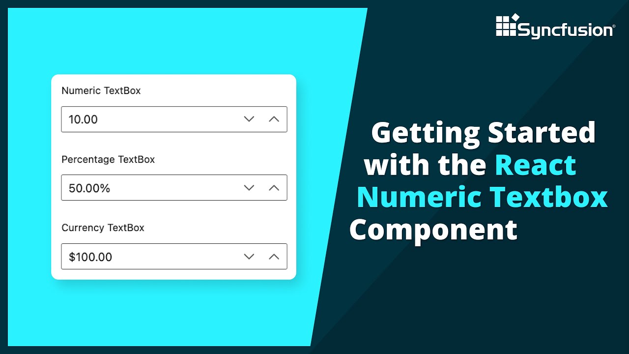 Getting Started With The React Numeric Textbox Component Youtube
