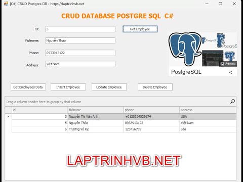 C Tutorial Crud Create Update Delete Postgresql Db Laptrinhvb