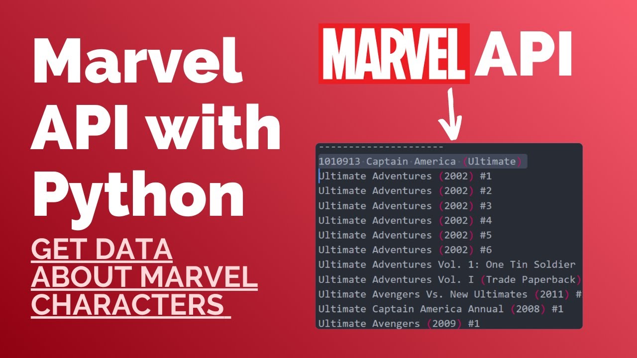 Python Api Project With Marvel Api Get Marvel Characters Data With