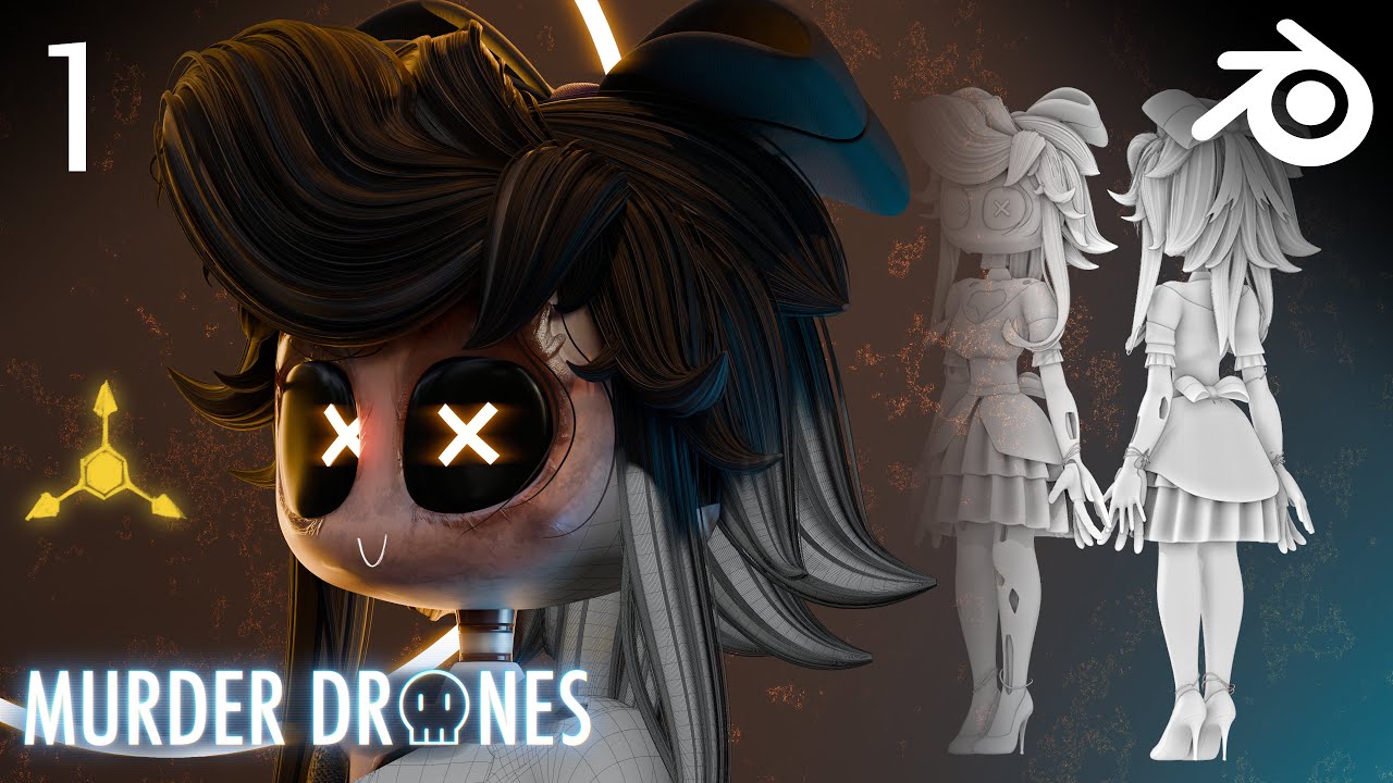 Making Cyn In Blender Timelapse Part 1 Murder Drones Ghalux Youtube