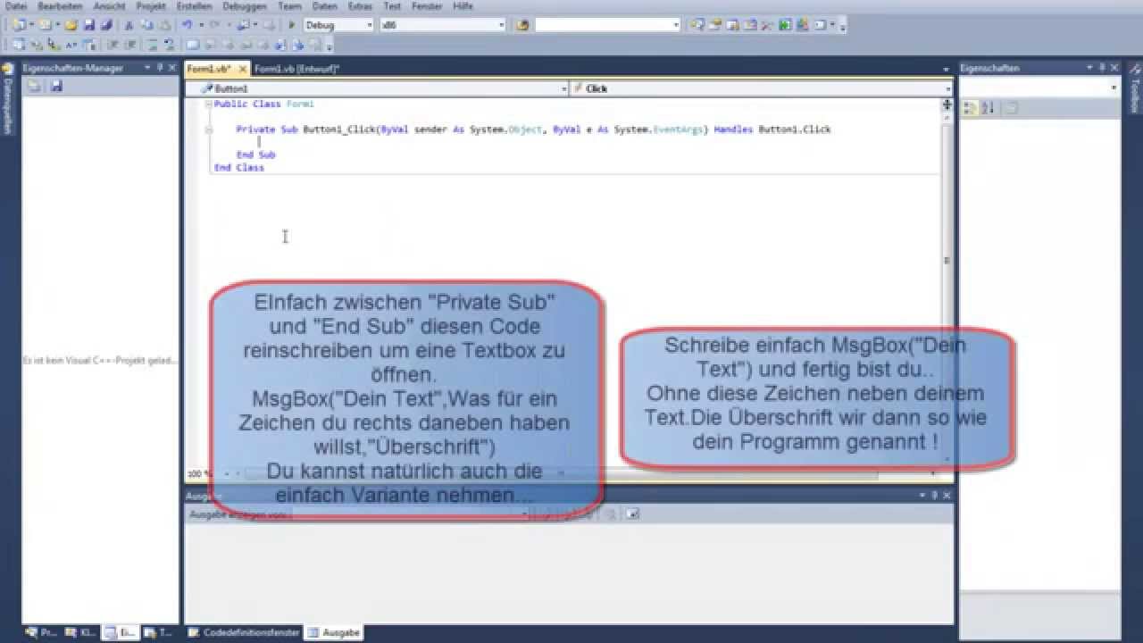 Visual Basic Programm Erstellen Part 001 Programm Mit Buttons Hd