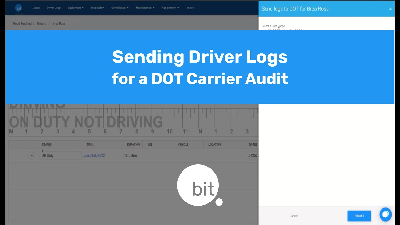 Sending Driver Logs For A Dot Carrier Audit Youtube