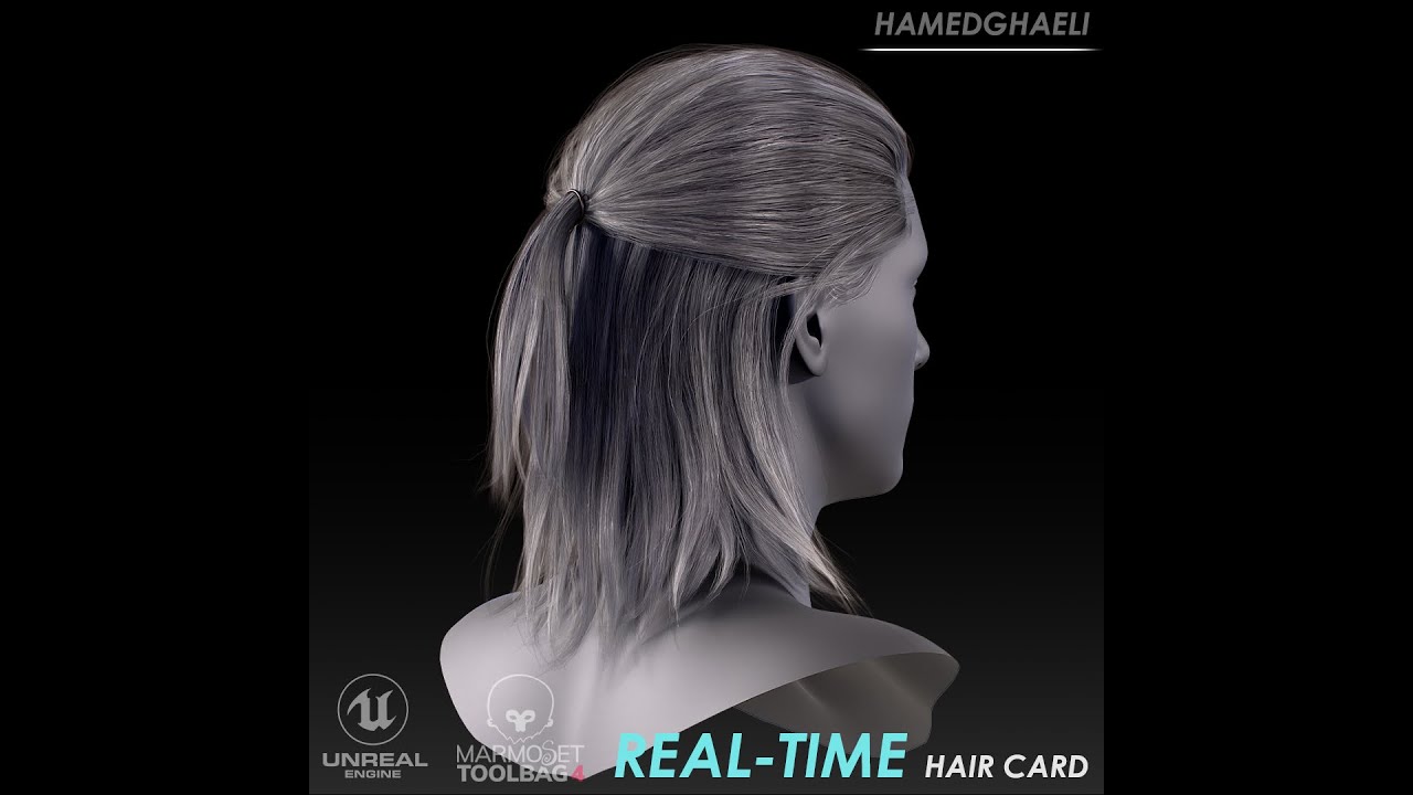 Real Time Hair Card For Games Youtube