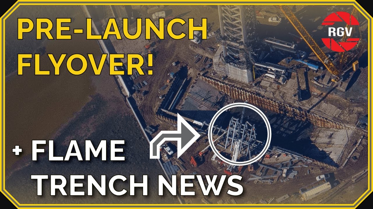 Pre Launch Flyover Massive Pad B Construction Starbase Flyover