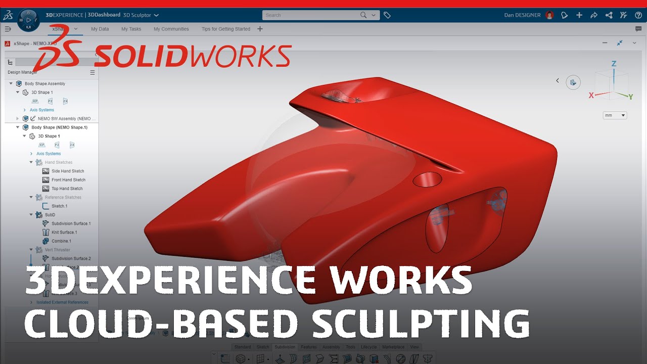3dexperience Works Cloud Based Sculpting Youtube