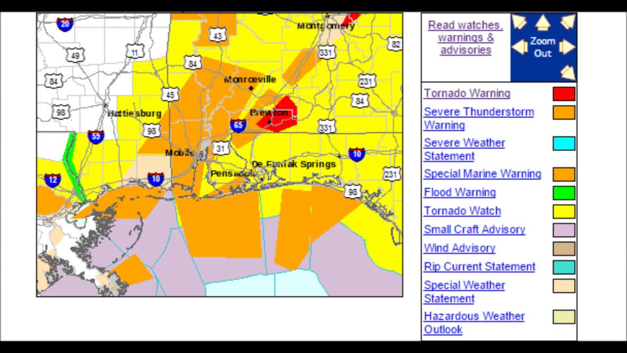 Must Watch Pds Tornado Warning In Alabama 02 15 16 Youtube