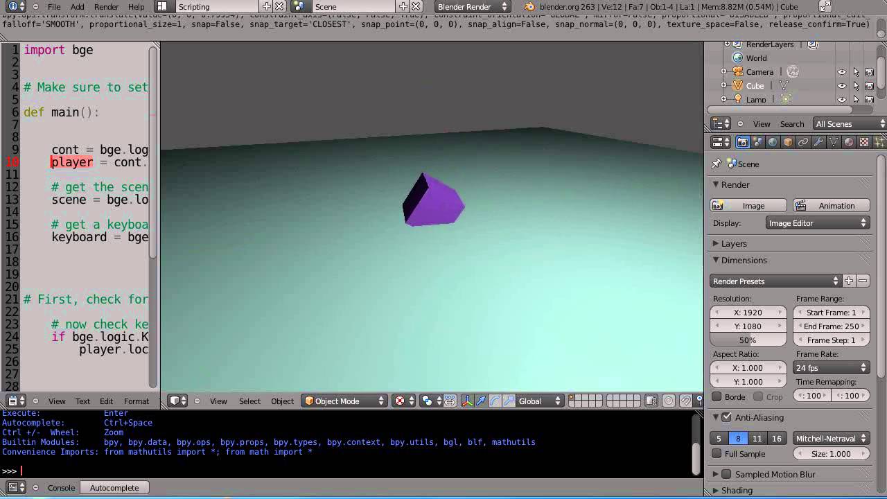 Blender 2 6 Tutorial Python Game Engine Programming