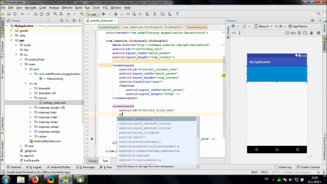 Using Foldingcell Library In Android Studio Youtube