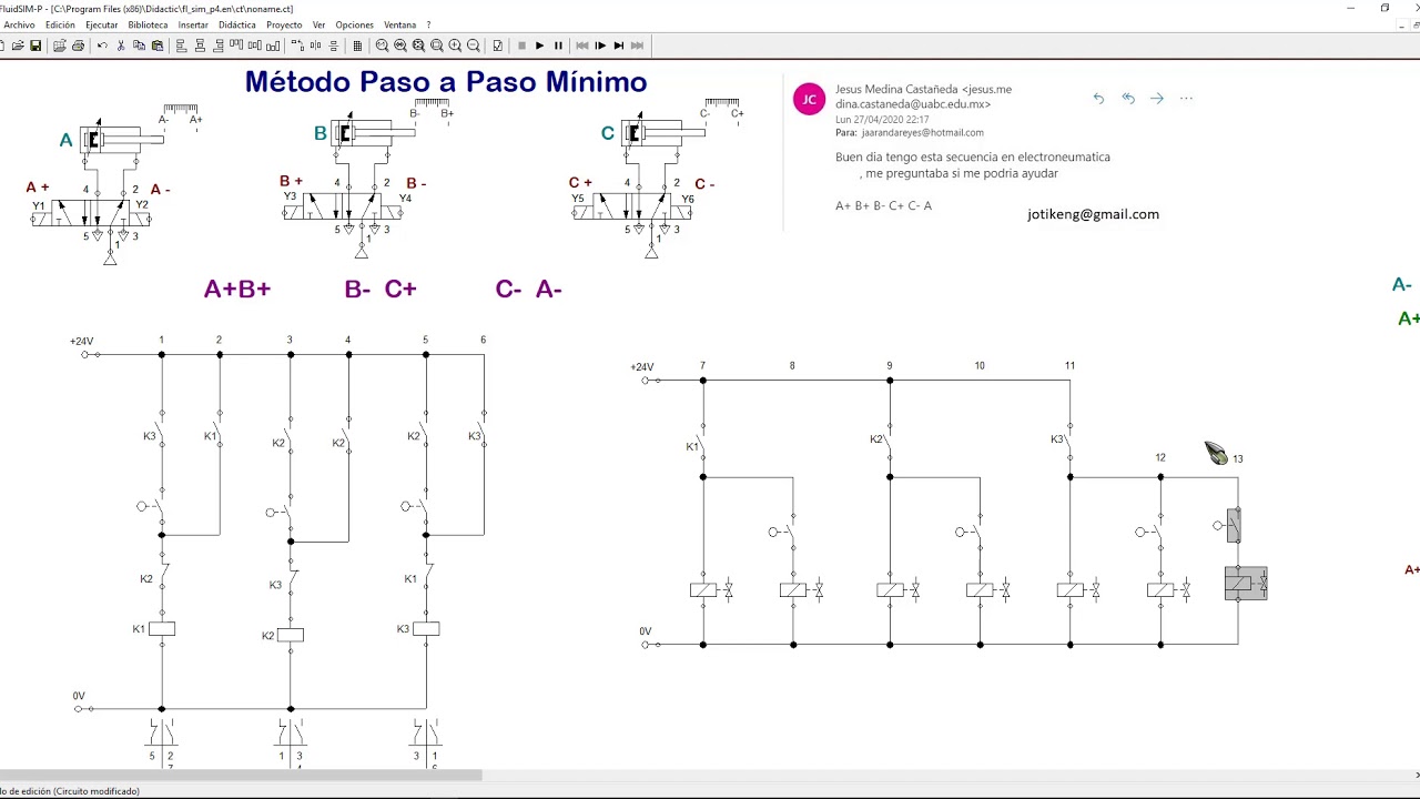 Método Paso A Paso Mínimo A B B C C A Electroneumática Youtube