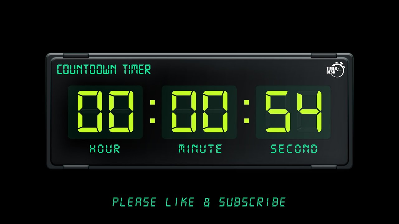 54 Seconds Timer 1080p Countdown Timer Youtube