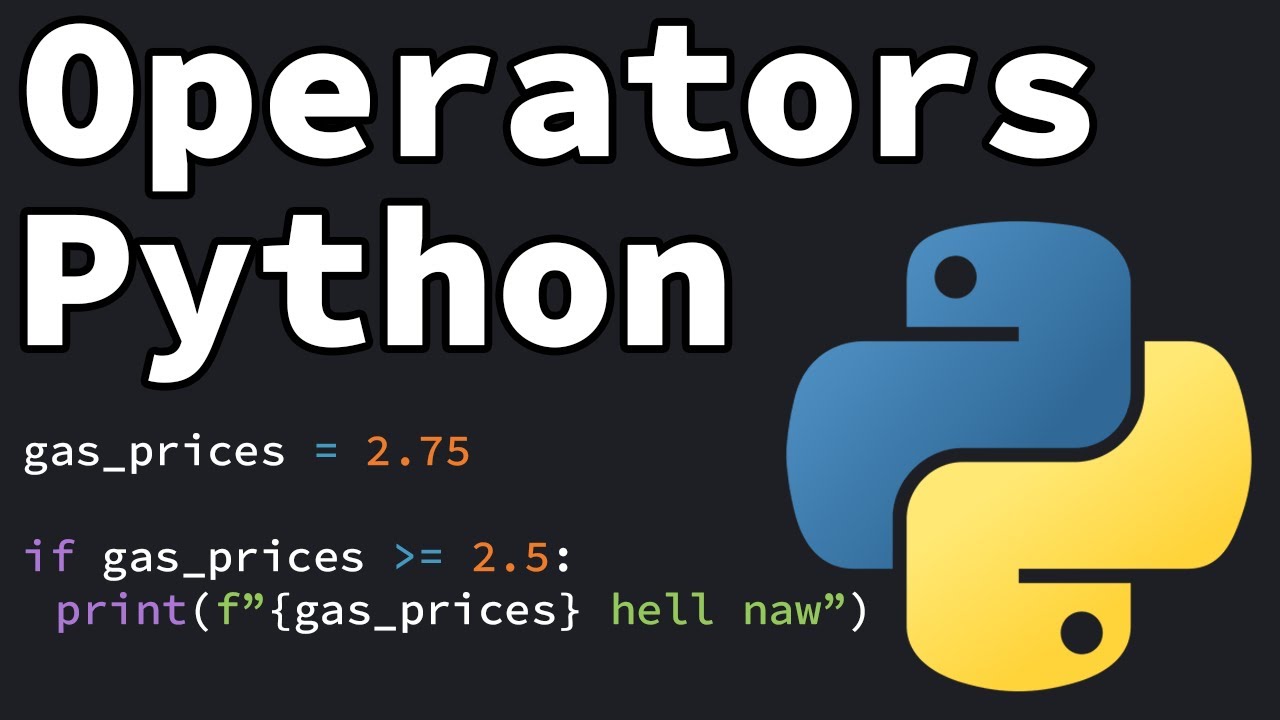 Operators In Python Youtube