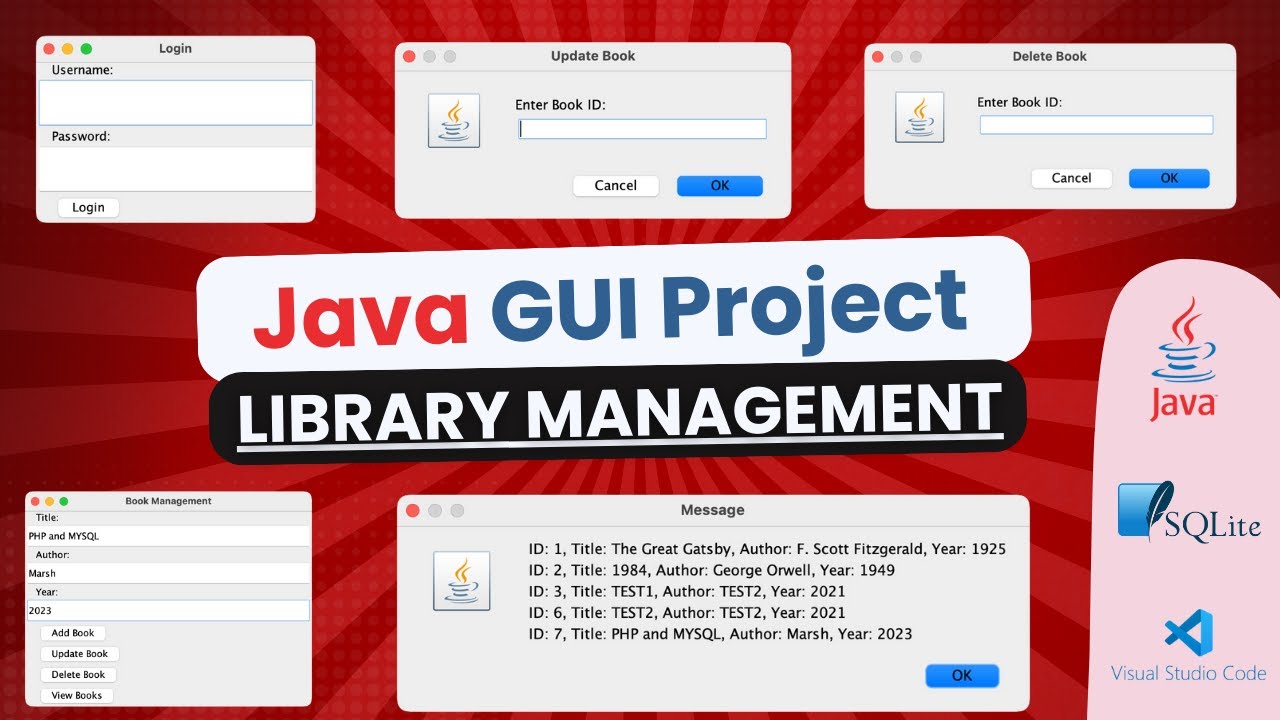 Java Gui Project With Database Library Management System Swing Ui