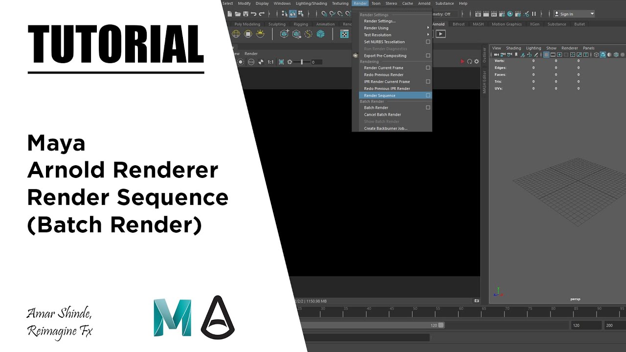 Sequence Rendering In Maya Arnold Renderer Tutorial Youtube