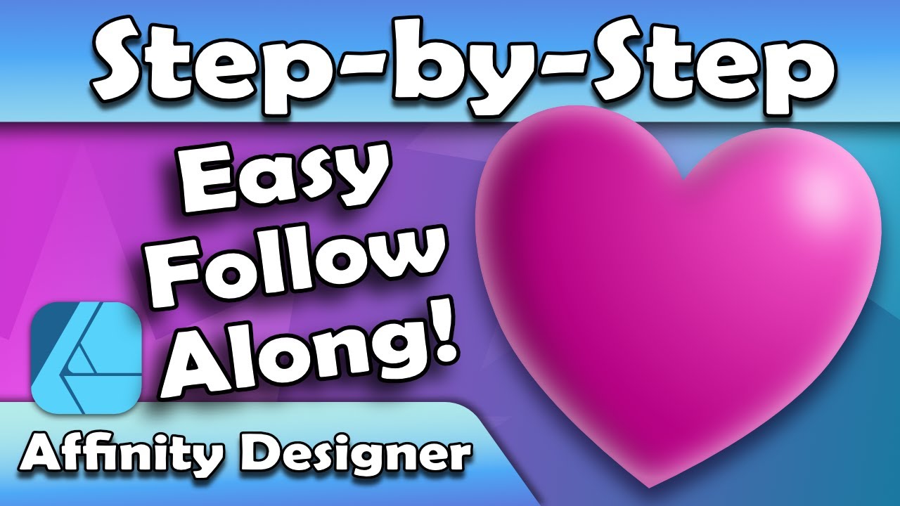 3d Heart Vector Art Step By Step Easy Follow Along Tutorial In Affinity