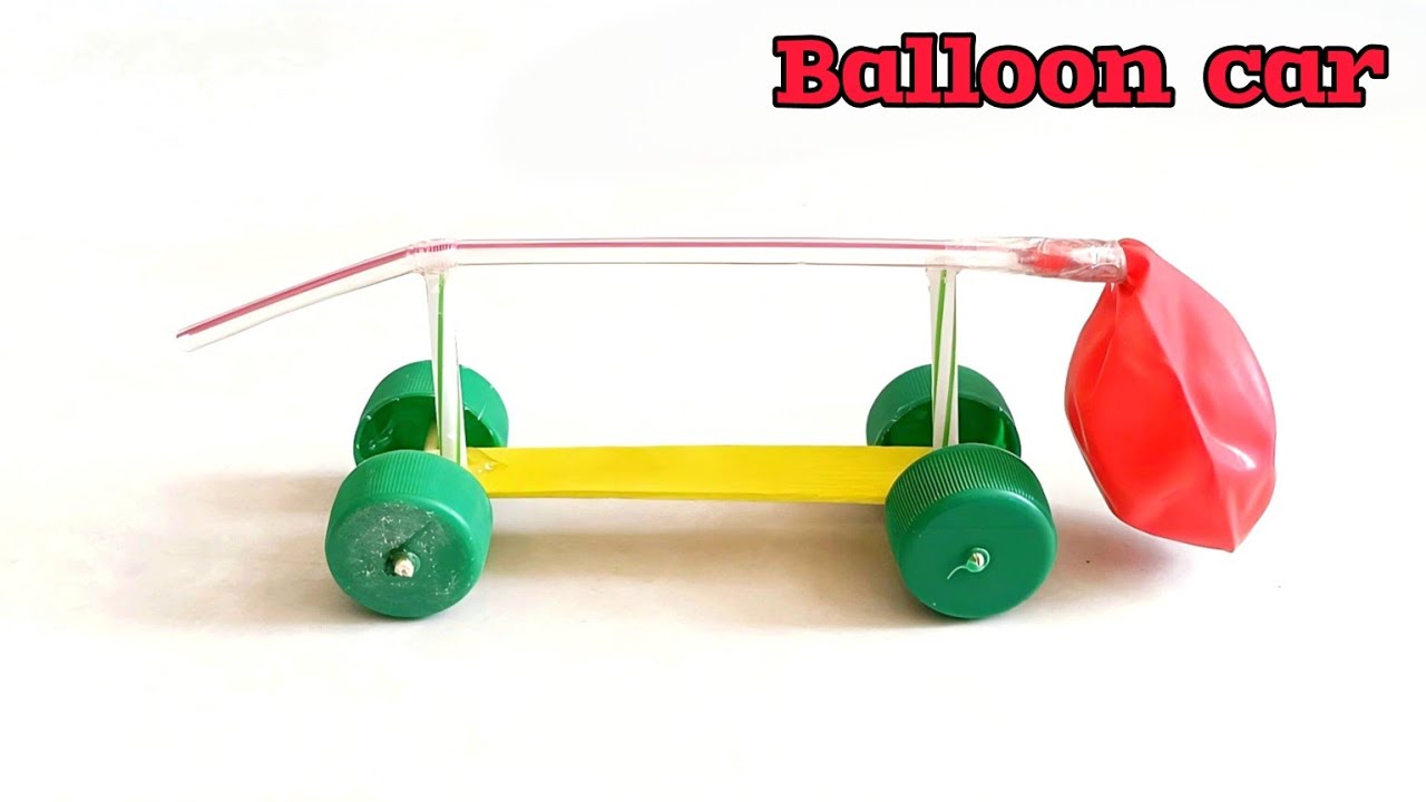 How To Make A Fast Balloon Powered Car Easy Diy Science Project Youtube