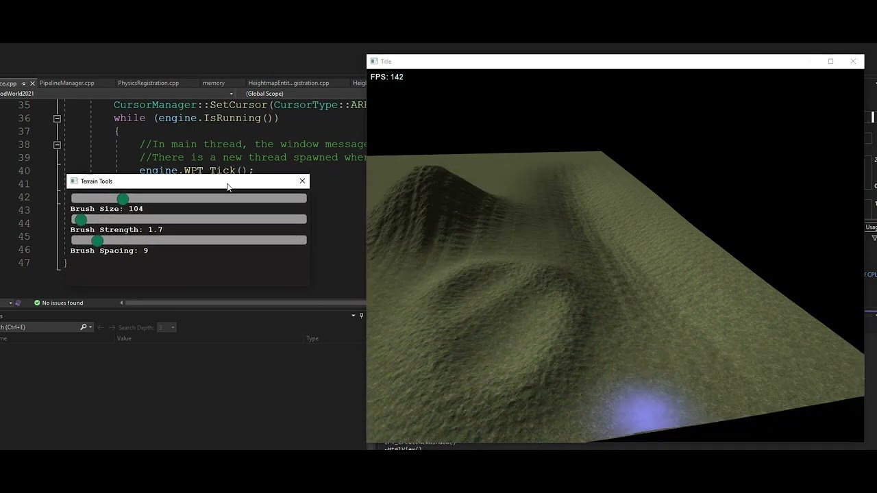 Directx 11 Game Engine Update Basic Terrain Editing Youtube
