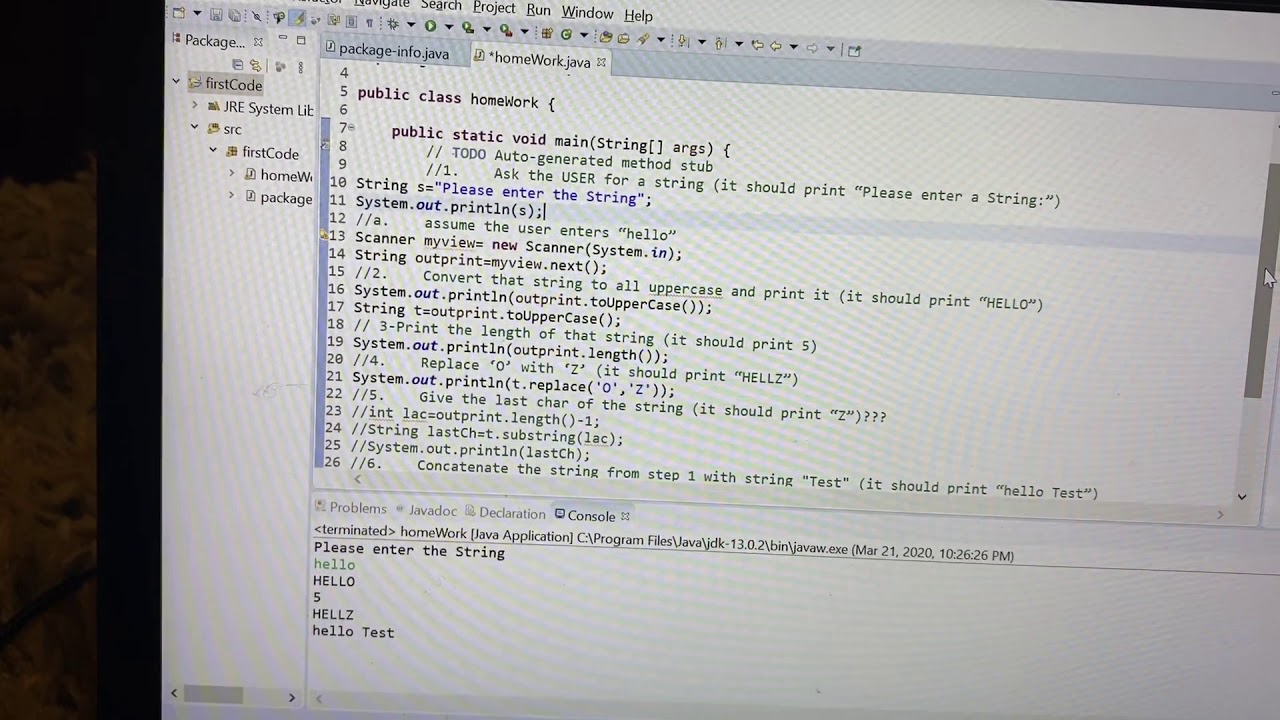 Java Hw Youtube