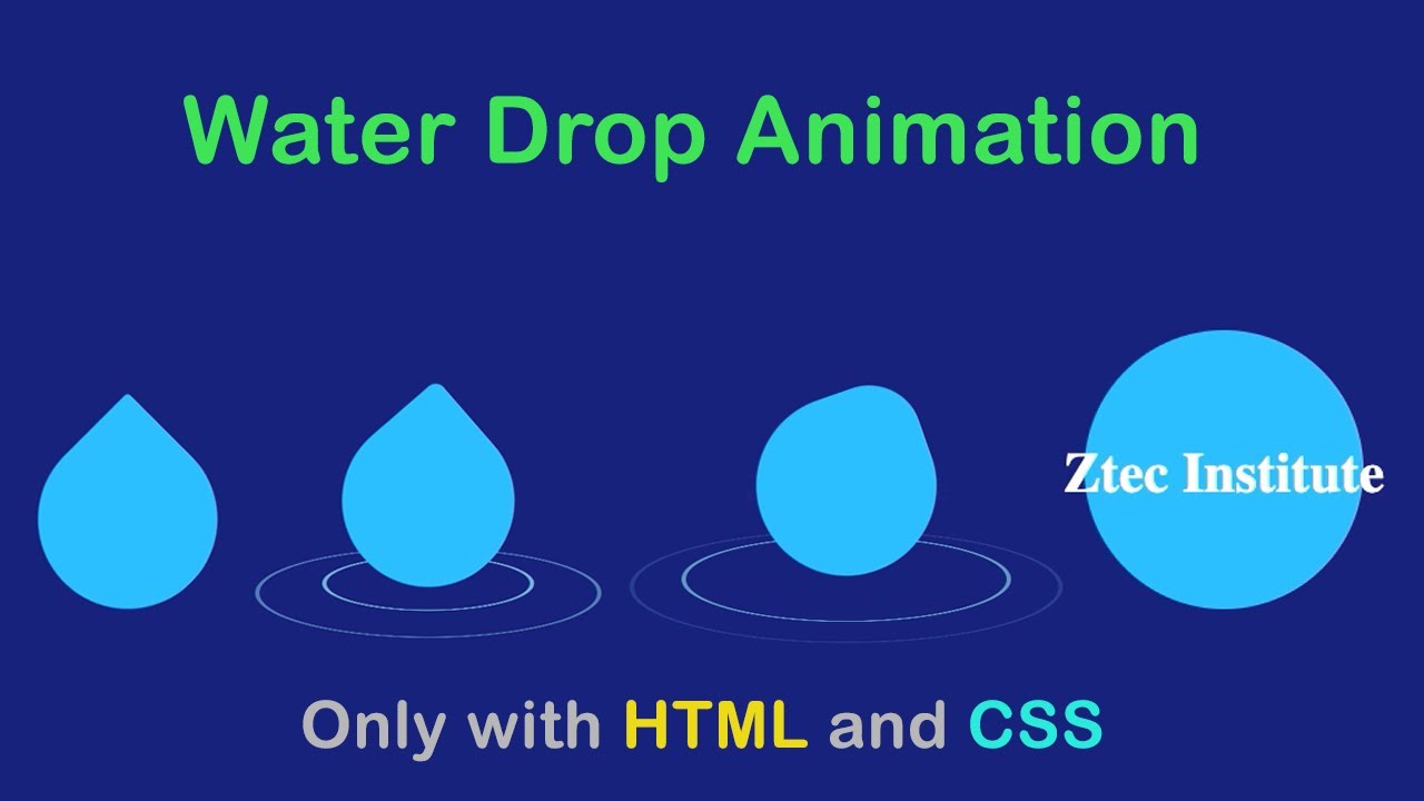Water Drop Animation With Html And Css Youtube