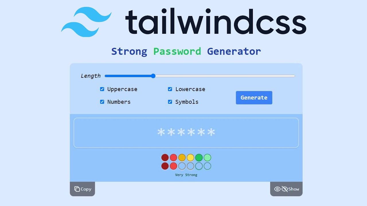 Design A Password Generator App Using Tailwind Css Youtube
