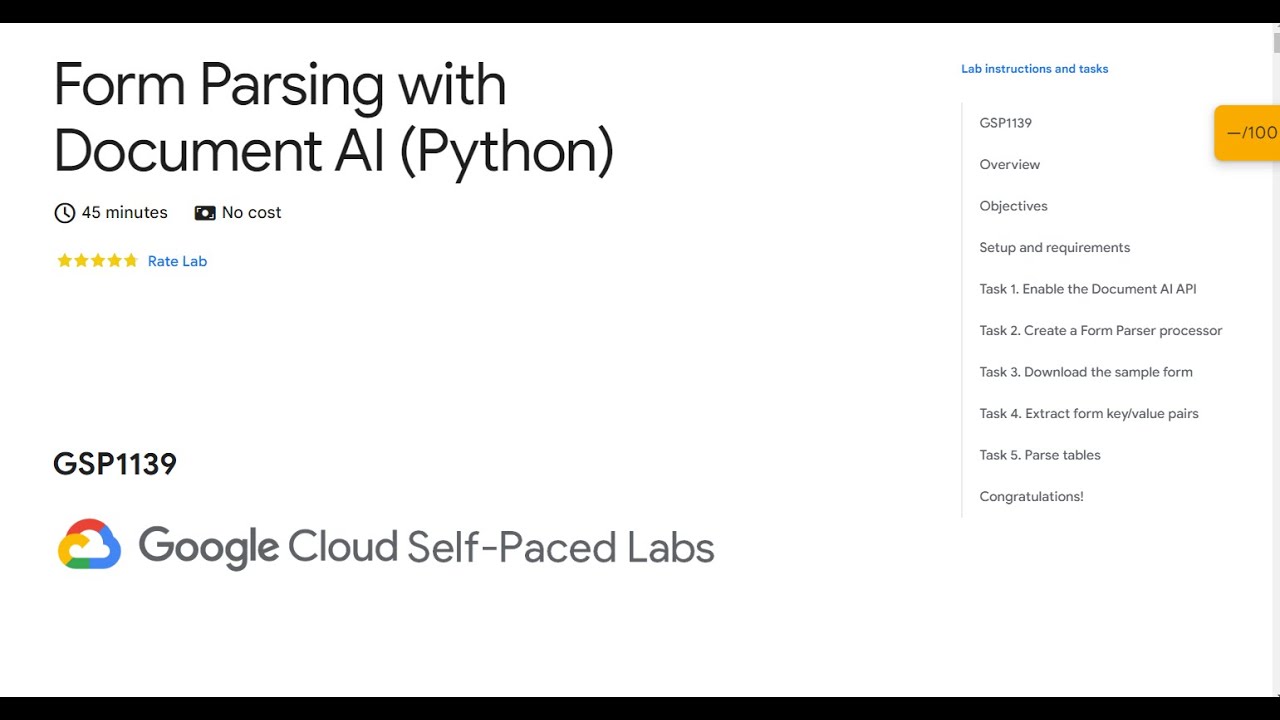 How To Do Form Parsing With Document Ai Using Python Ai Qwiklabs